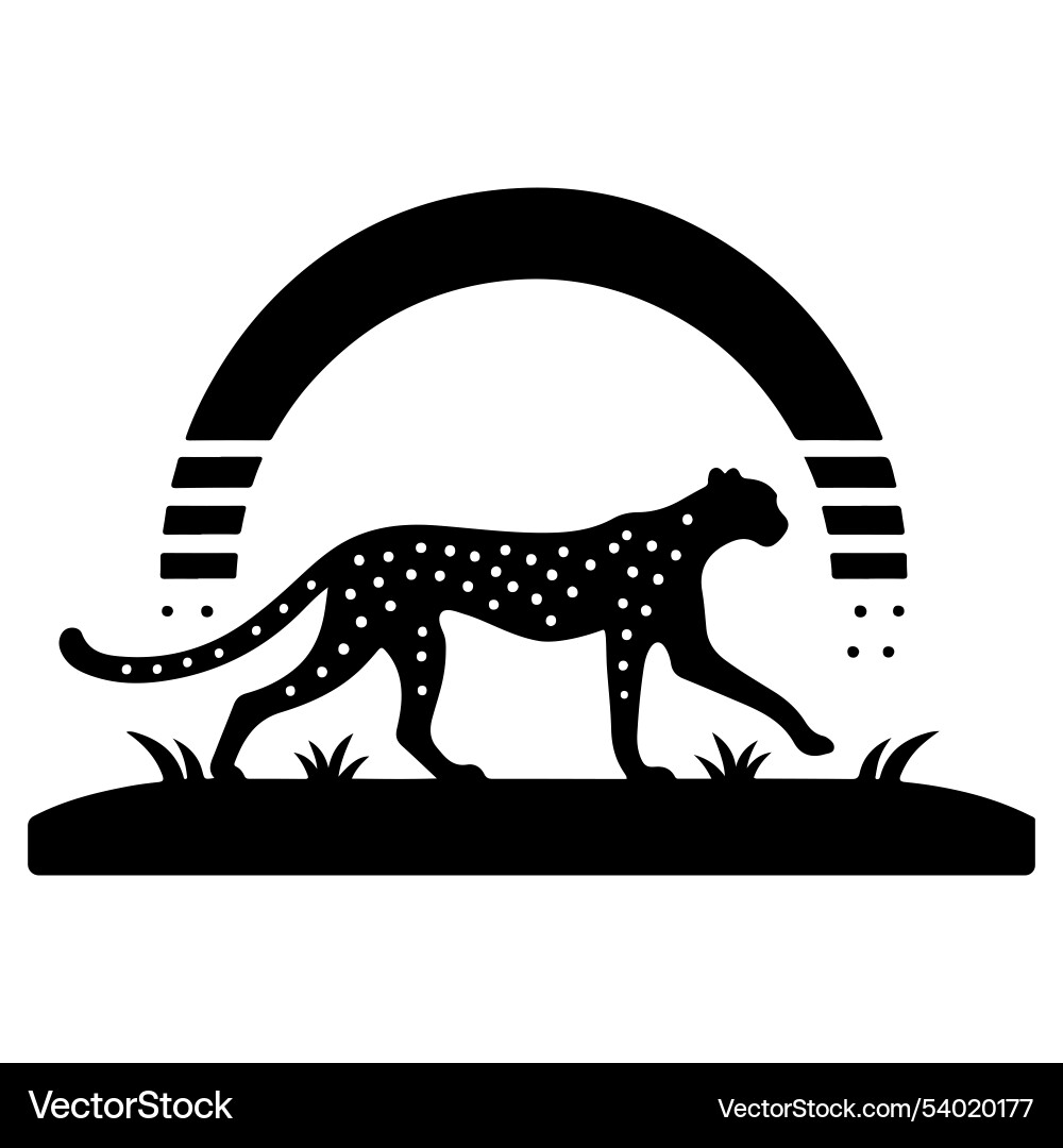 Unique cheetah silhouette design and abstract art Vector Image