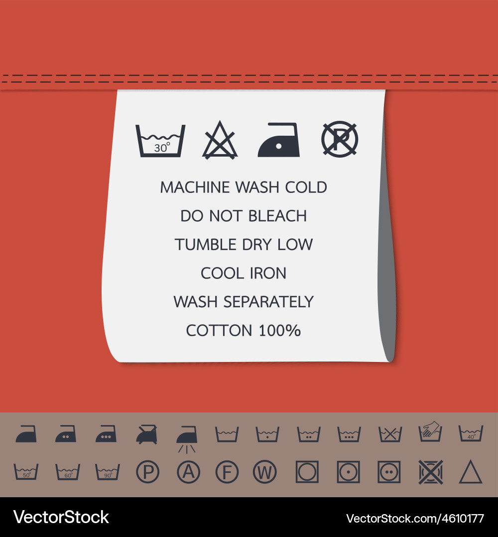 Washing Care Label Royalty Free Vector Image - VectorStock