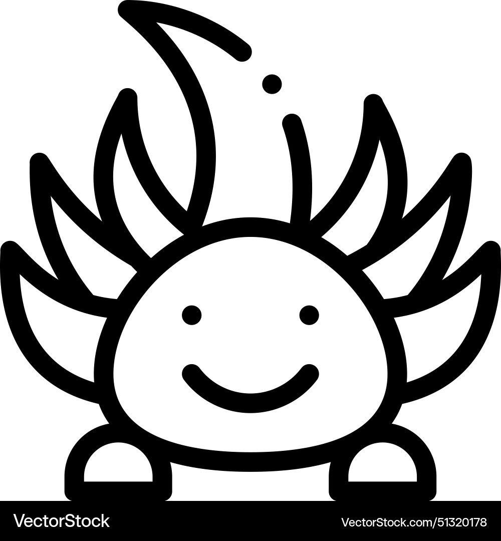 Ajolote icon thin linear style design isolated Vector Image