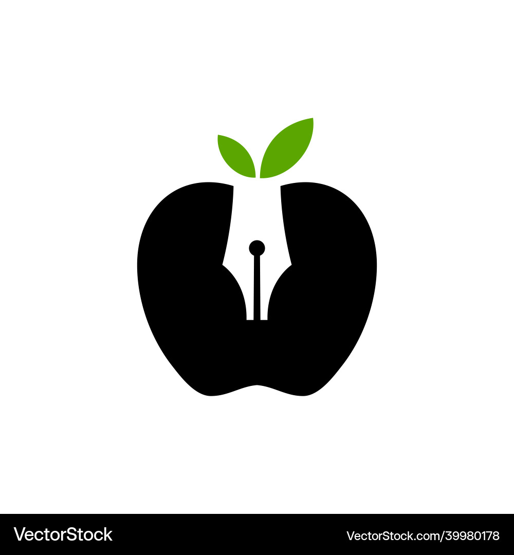 Apple Pen Logo - Dual Meaning Royalty Free Vector Image