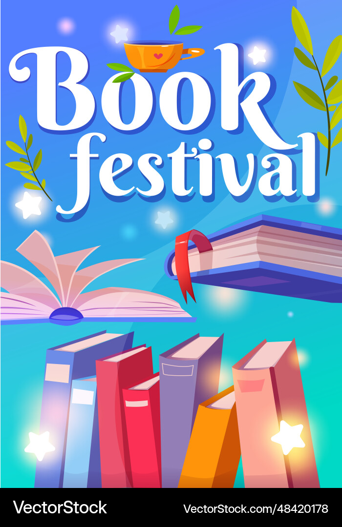 Book festival poster Royalty Free Vector Image