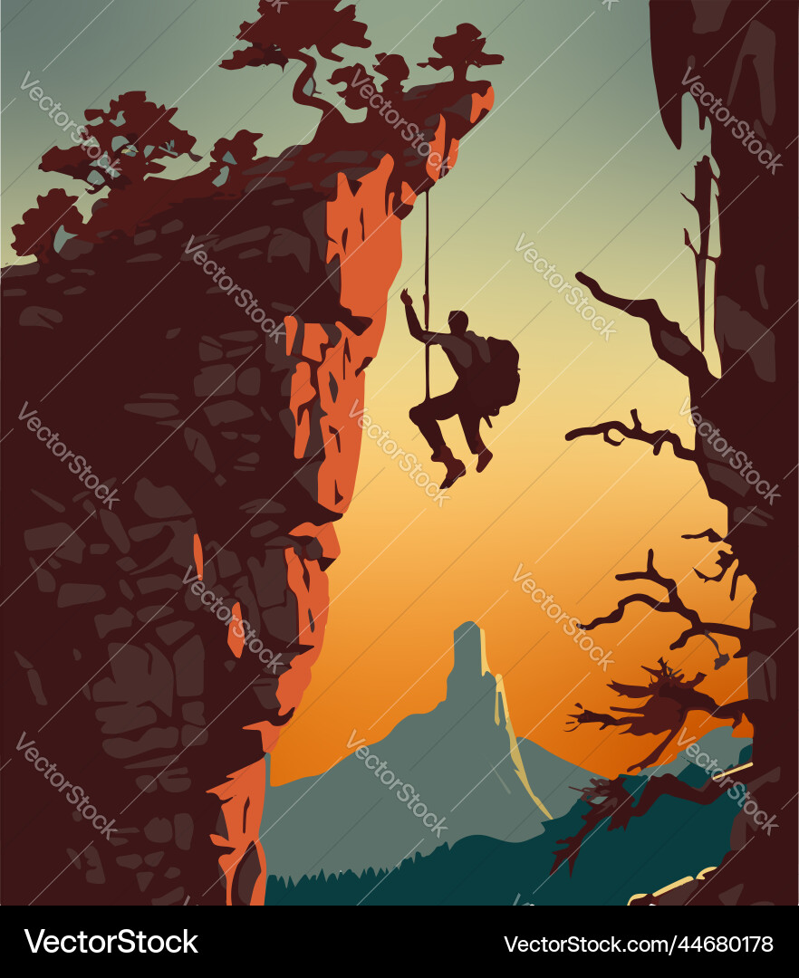 Climbing and adventure travel Royalty Free Vector Image