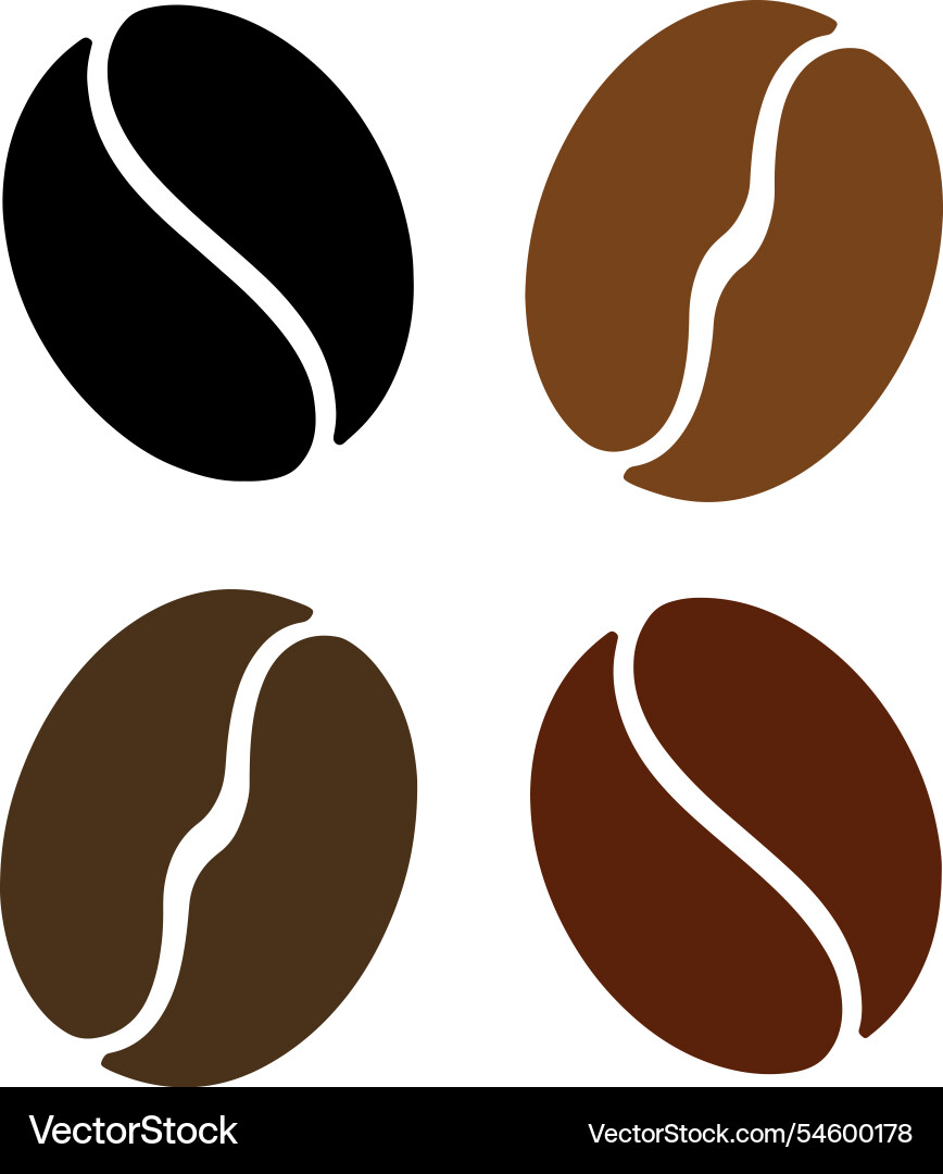 Coffee bean icon on white background Royalty Free Vector