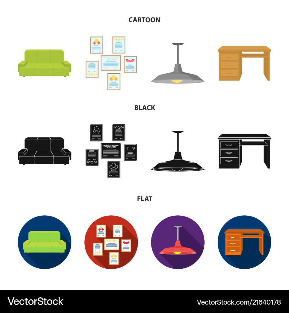 Comfortable sofa letters and diplomas within Vector Image