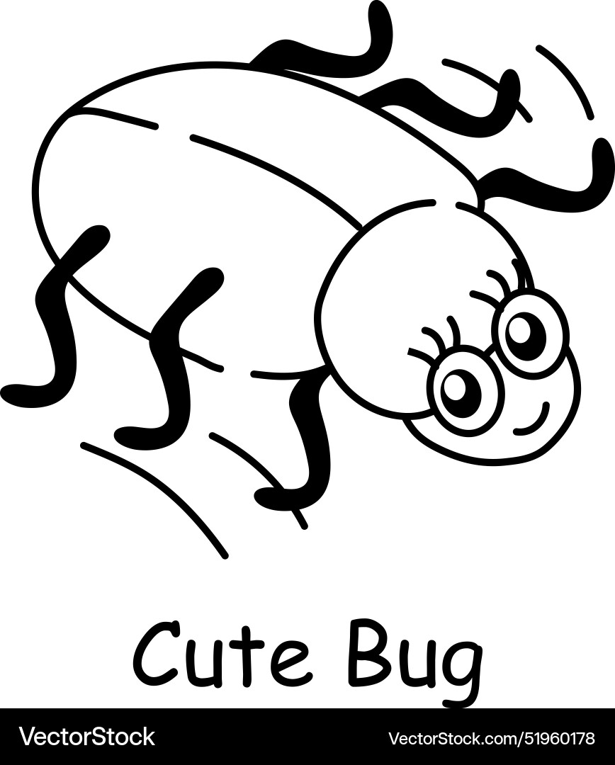 Cute bug Royalty Free Vector Image - VectorStock