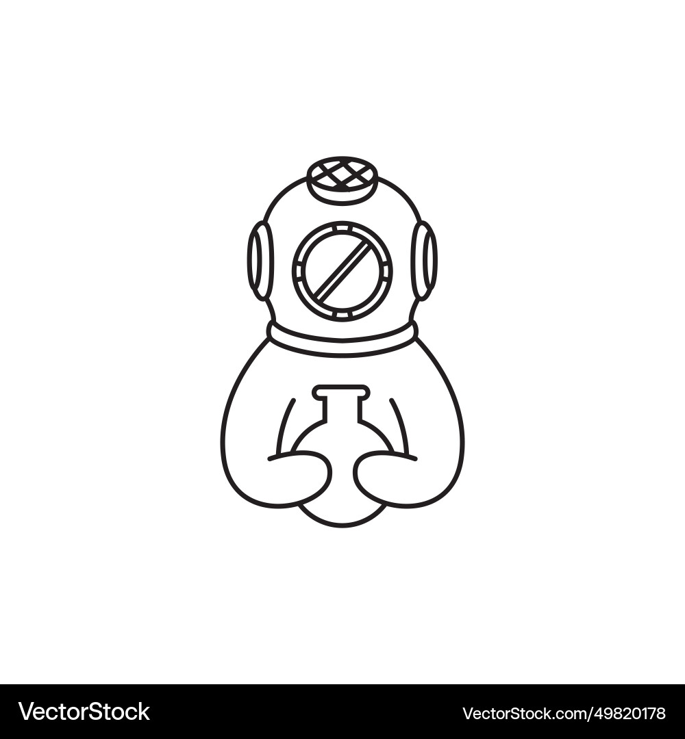 Diving helmet icon logo design Royalty Free Vector Image