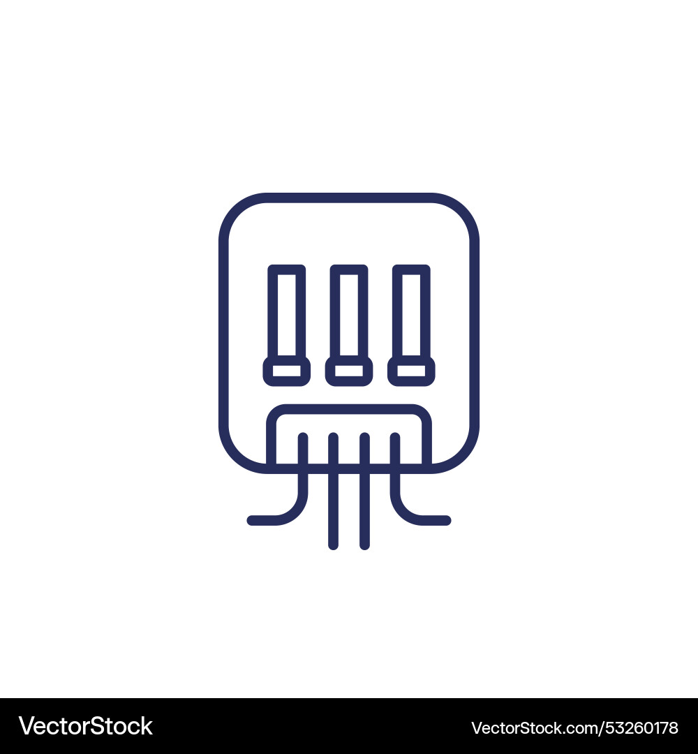 Electric power box icon line Royalty Free Vector Image