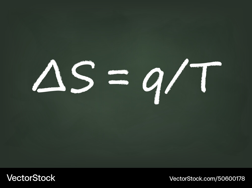Entropy change formula on chalkboard Royalty Free Vector