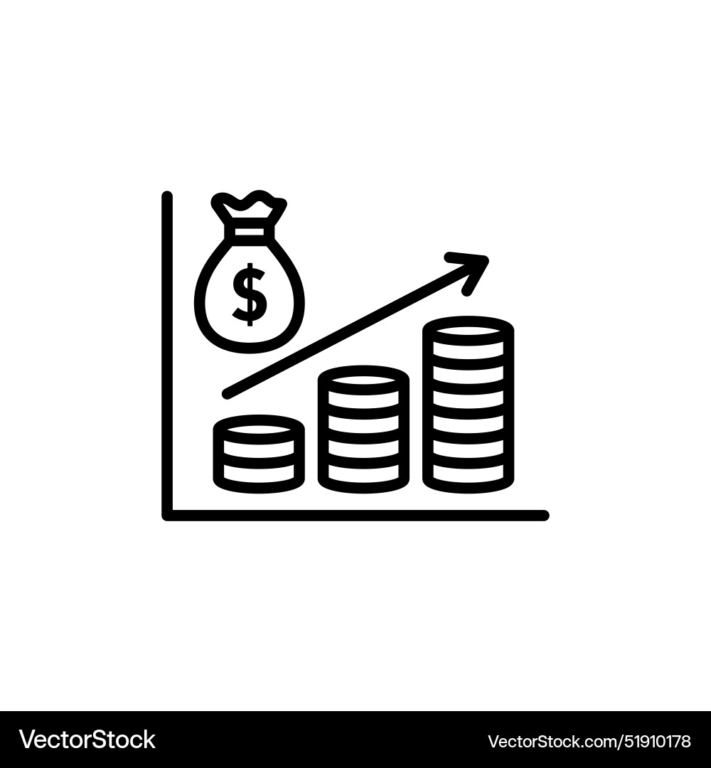 Financial earning icon for income tracking Vector Image