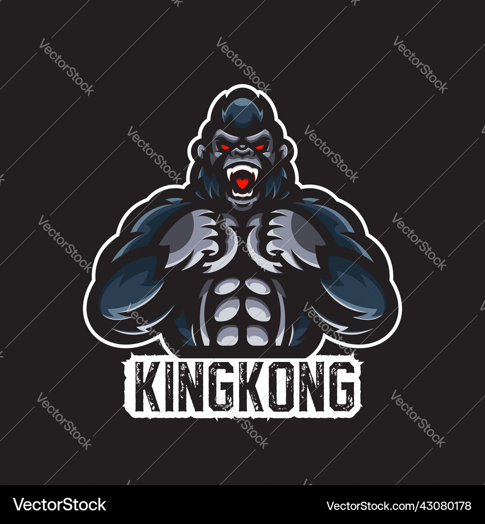 King kong mascot logo Royalty Free Vector Image