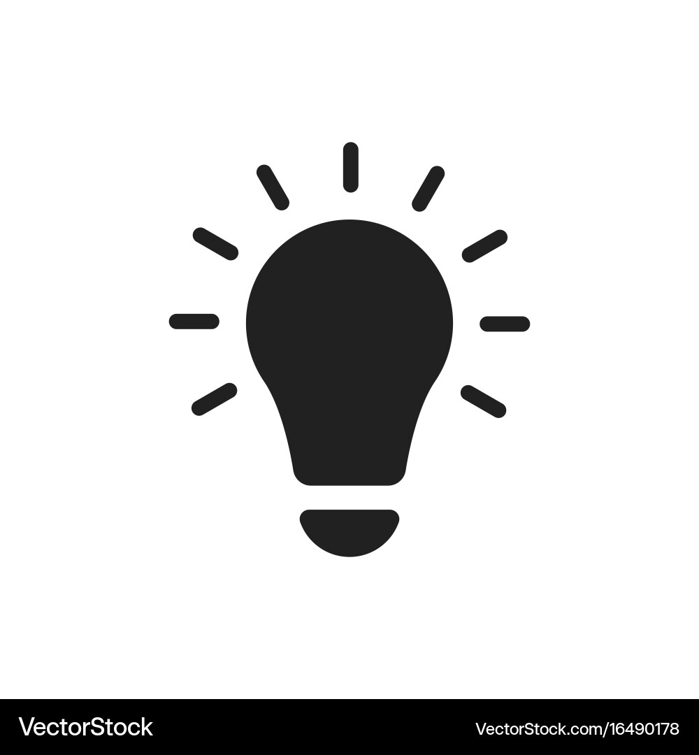 Lightbulb ideas flat icon Royalty Free Vector Image