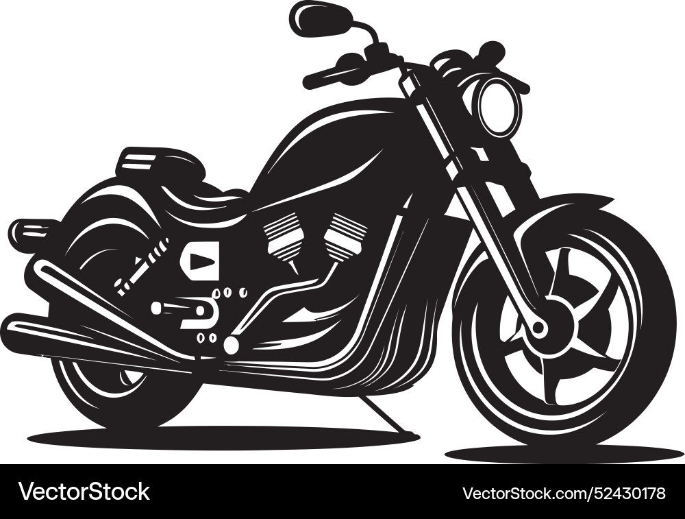 Monotone chopper outlineurban biker sketch Vector Image