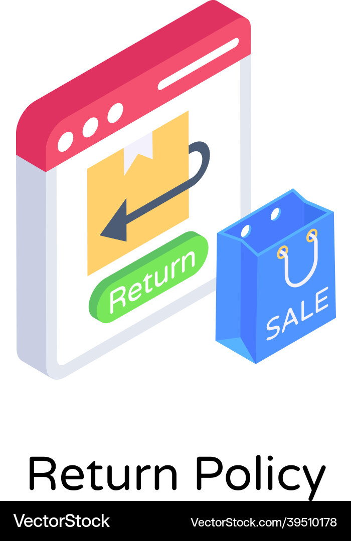Return policy Royalty Free Vector Image - VectorStock