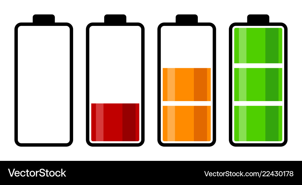 Set of battery charge level indicator Royalty Free Vector