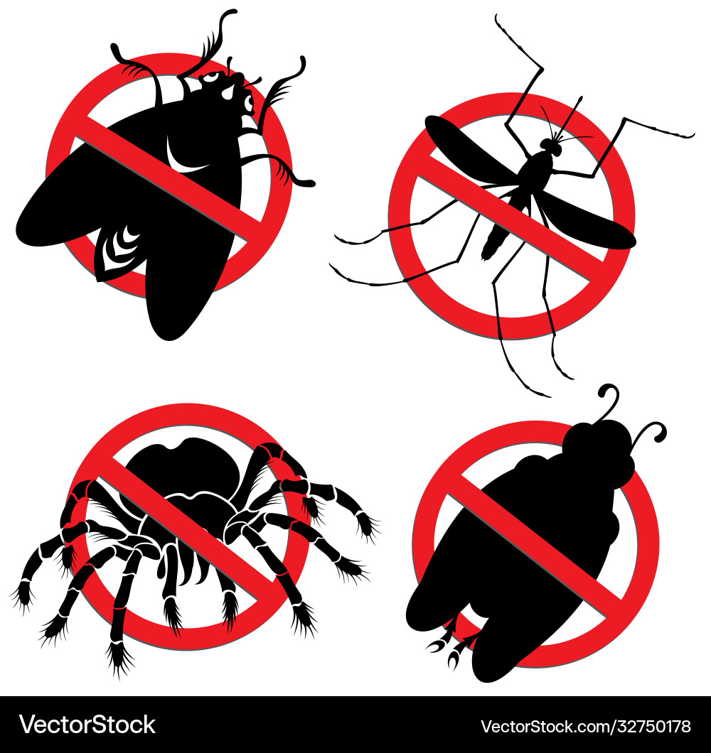 Stop insect symbols Royalty Free Vector Image - VectorStock