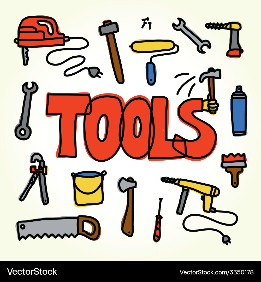 Workshop tools set Royalty Free Vector Image - VectorStock