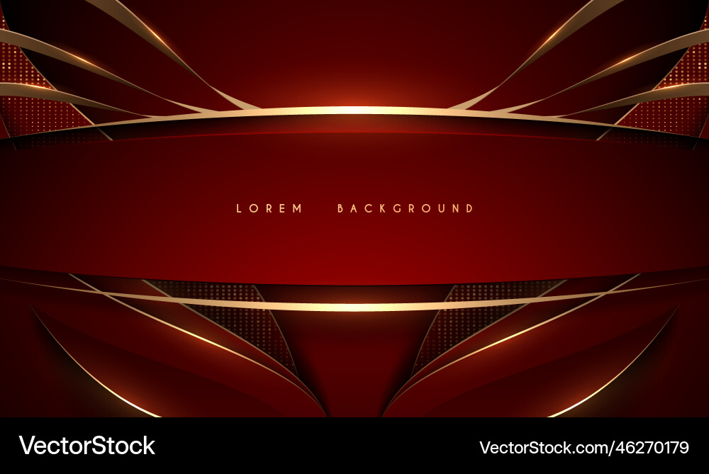 Abstract red and gold shapes background Royalty Free Vector