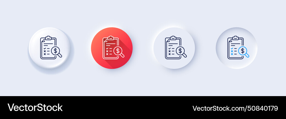 Accounting report line icon audit sign Royalty Free Vector