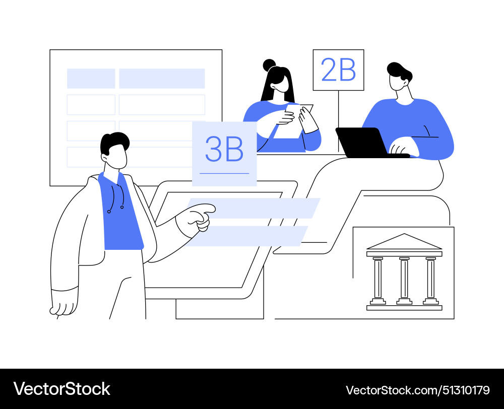 Bank queue management system isolated cartoon Vector Image