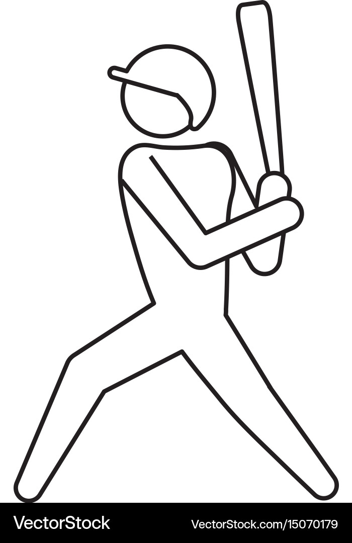 Baseball player pictograph Royalty Free Vector Image