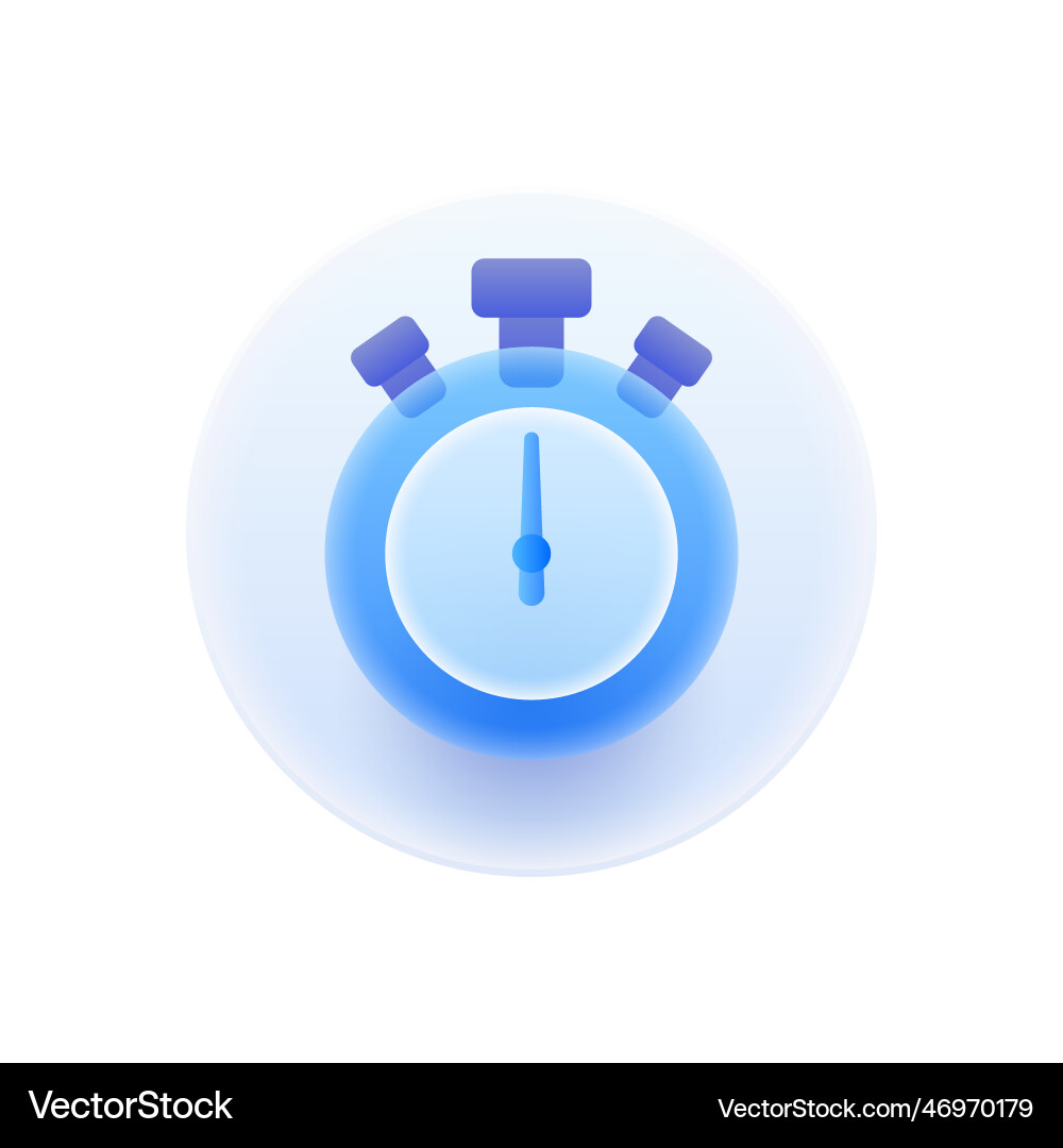 Clock for sports stopwatch glassmorphism Vector Image