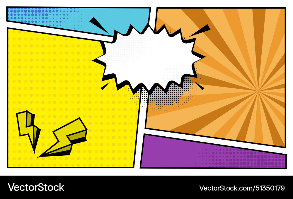 Comic page abstract colorful background template Vector Image