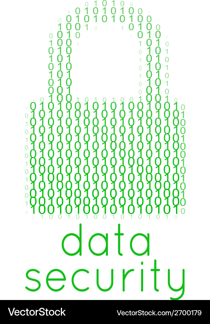 Digital data security lock text Royalty Free Vector Image