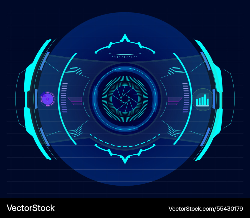 Futuristic Heads-Up Display Camera Interface Vector Image
