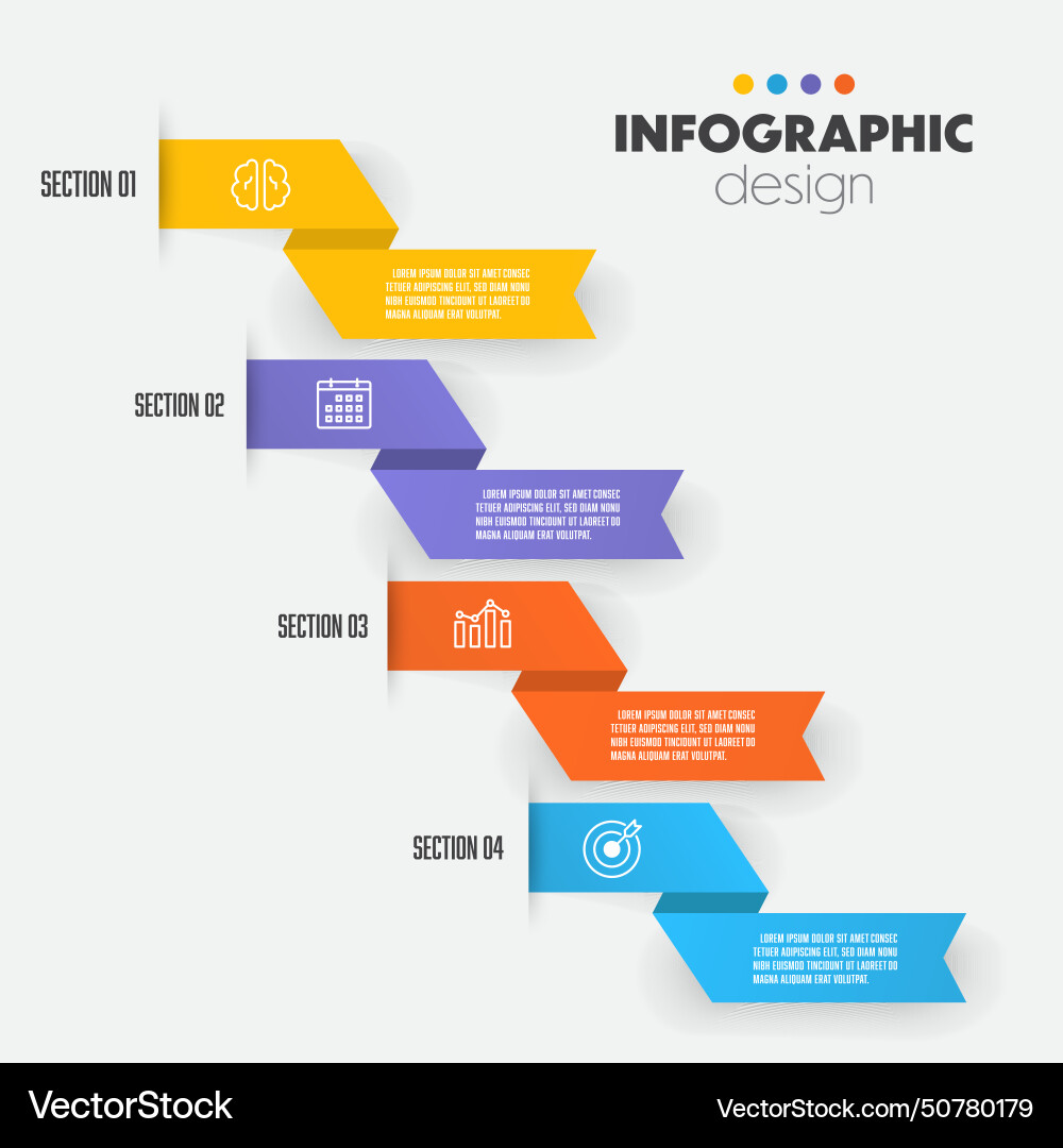 Infographic ribbon is bent template diagrame Vector Image