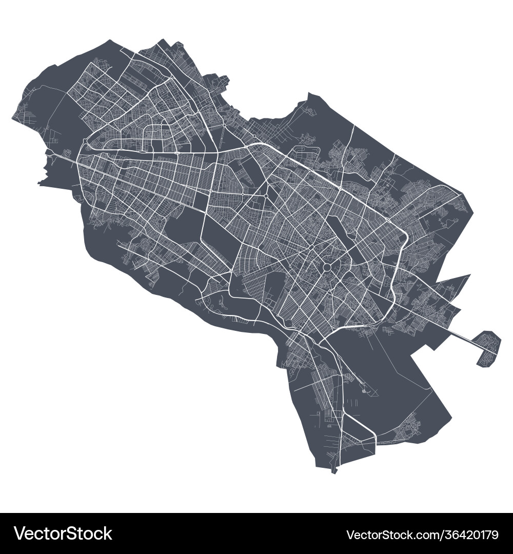 Mashhad map detailed city poster Royalty Free Vector Image