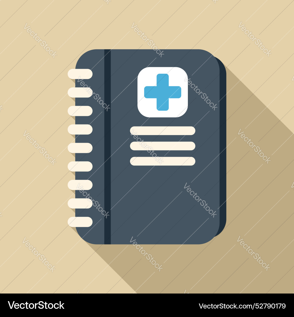 Medical notebook showing cross sign and Royalty Free Vector