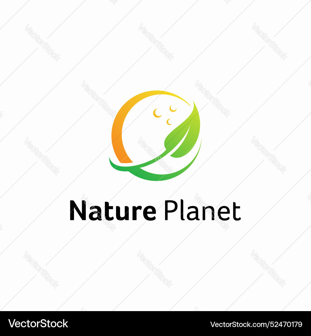 Nature planet logo design concept creative Vector Image