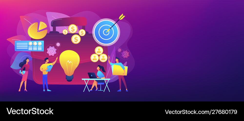 Project initiation concept banner header Vector Image