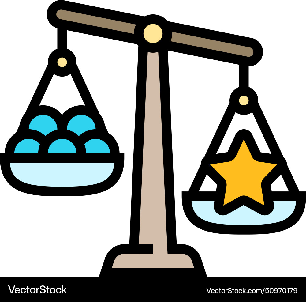 Quality over quantity minimalism color icon Vector Image