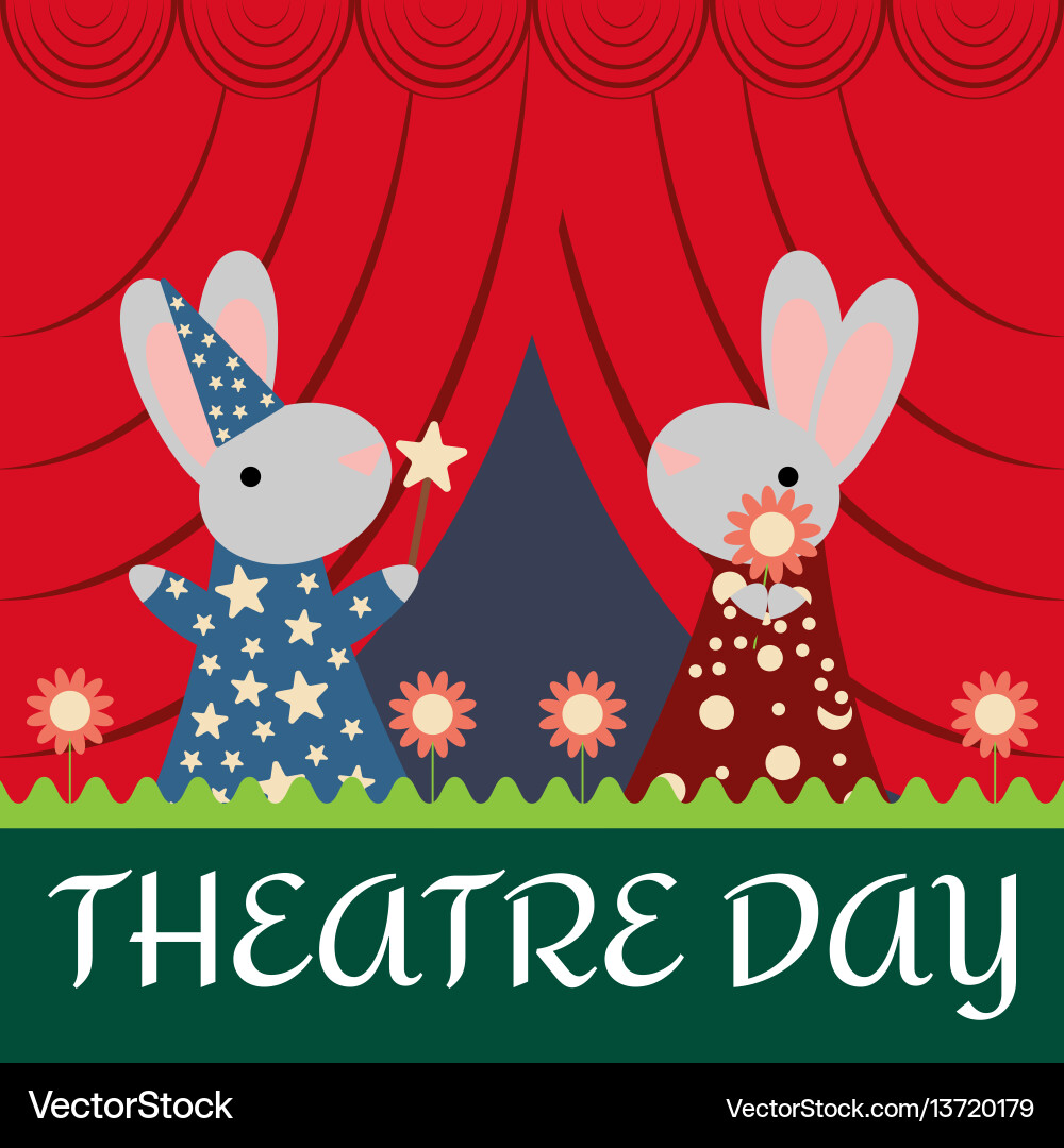 Rabbits on the stage Royalty Free Vector Image