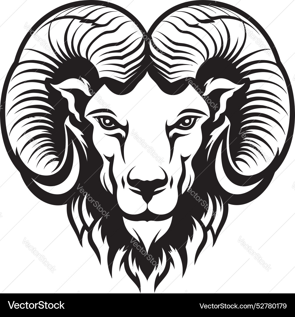 Ram renaissance vintage logo design with head Vector Image