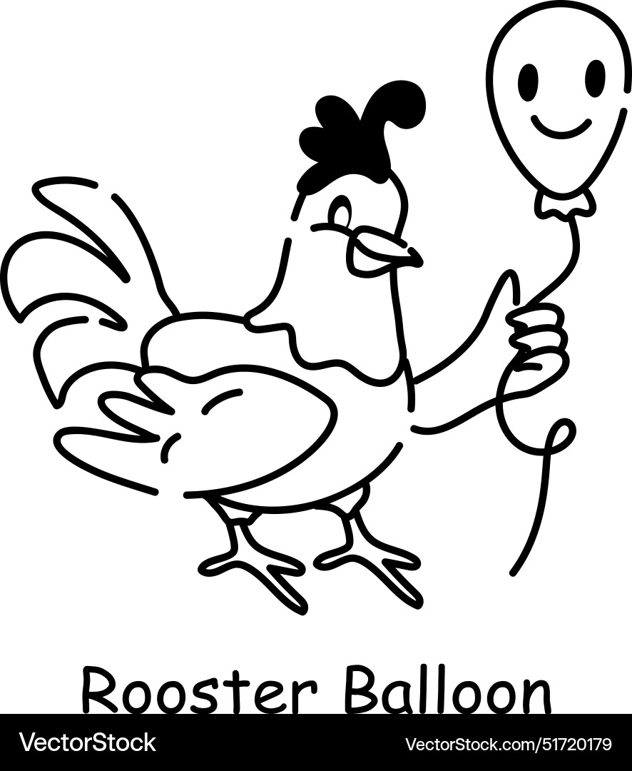 Rooster balloon Royalty Free Vector Image - VectorStock