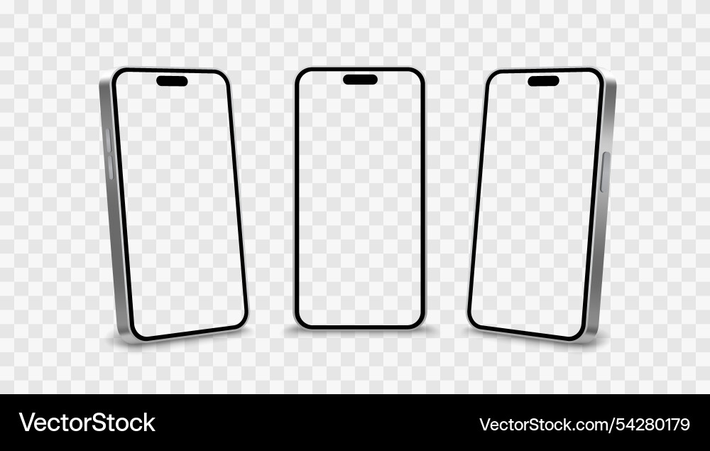 Smartphone Mockup Set 3d Telefon transparent Vektorbild