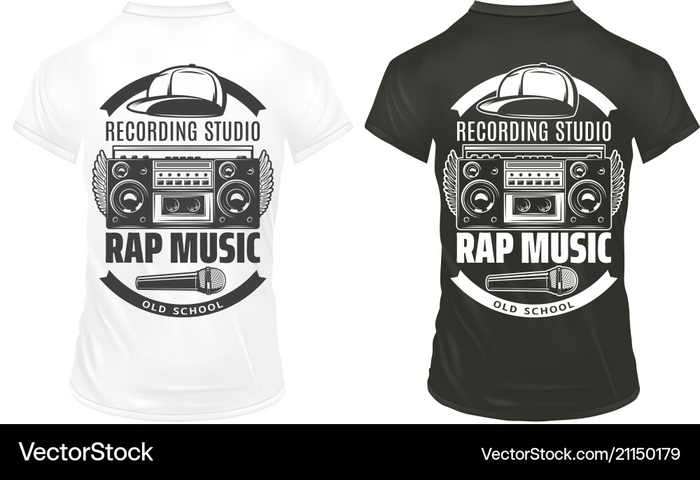 Vintage rap music prints template Royalty Free Vector Image