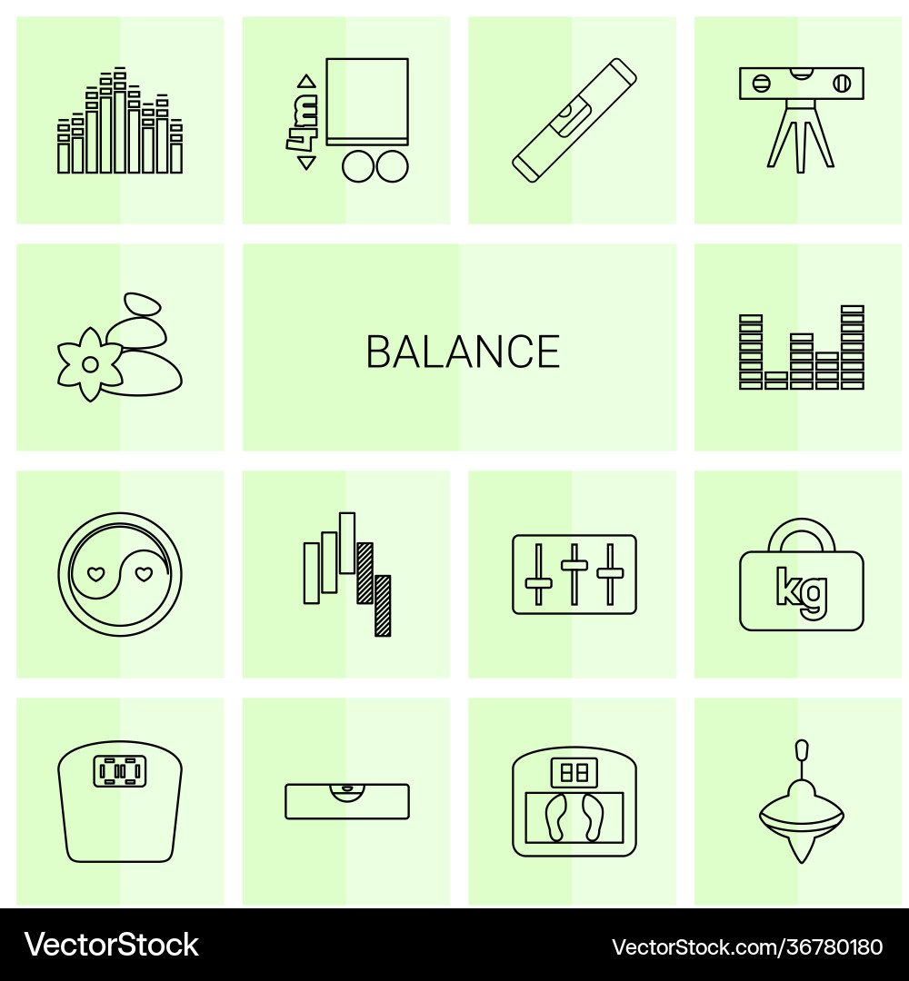 14 balance icons Royalty Free Vector Image - VectorStock