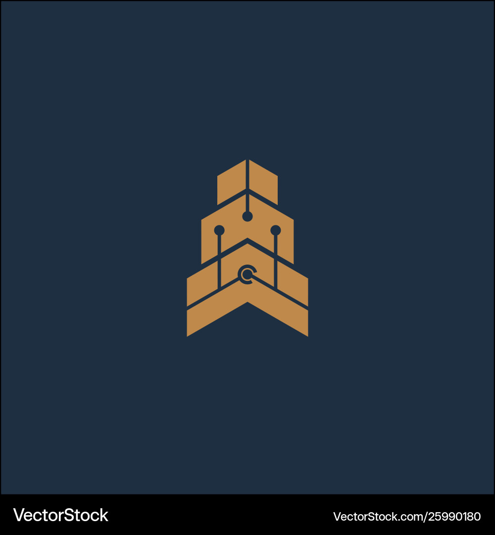 Arrow connection logo design up template Vector Image