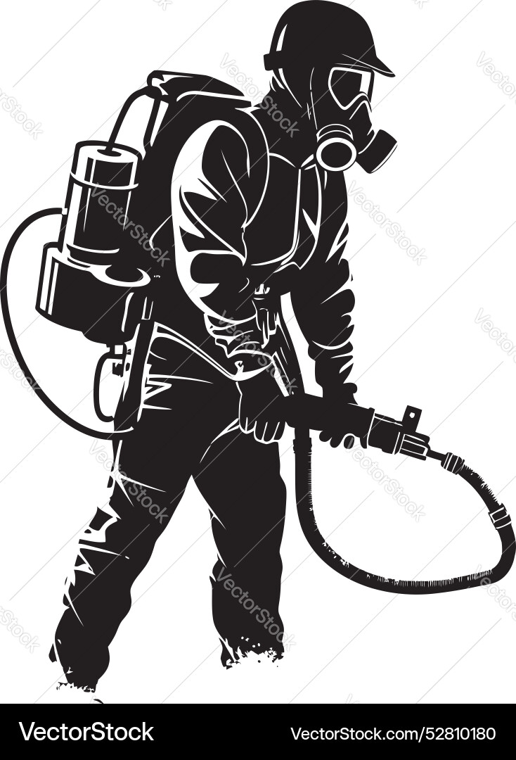 Bug buster fumigating man icon pest patrol Vector Image