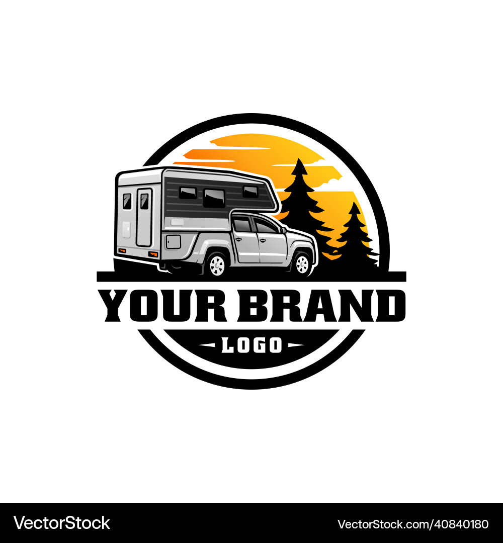 Camper truck motorhome van rv Royalty Free Vector Image