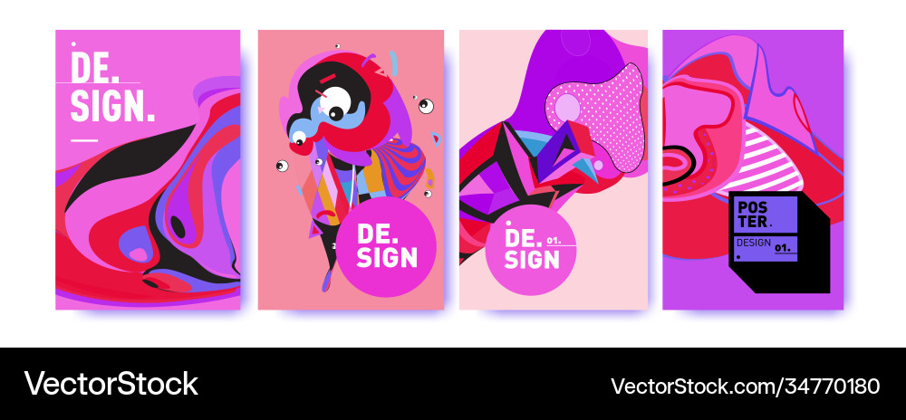 Cover and poster design template for magazine Vector Image