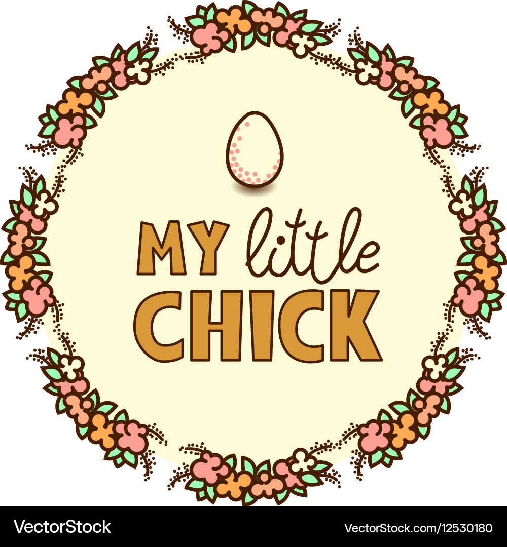 Cute Easter Chick Frame Royalty Free Vector Image