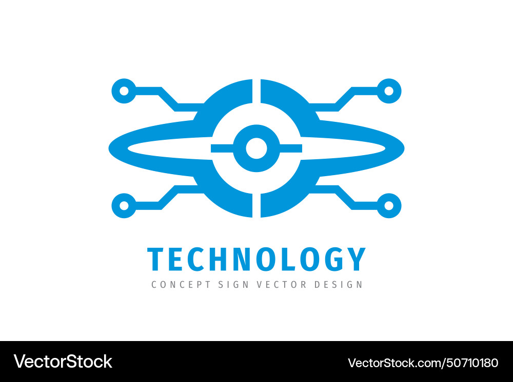 Electronic technology - creative logo design Vector Image