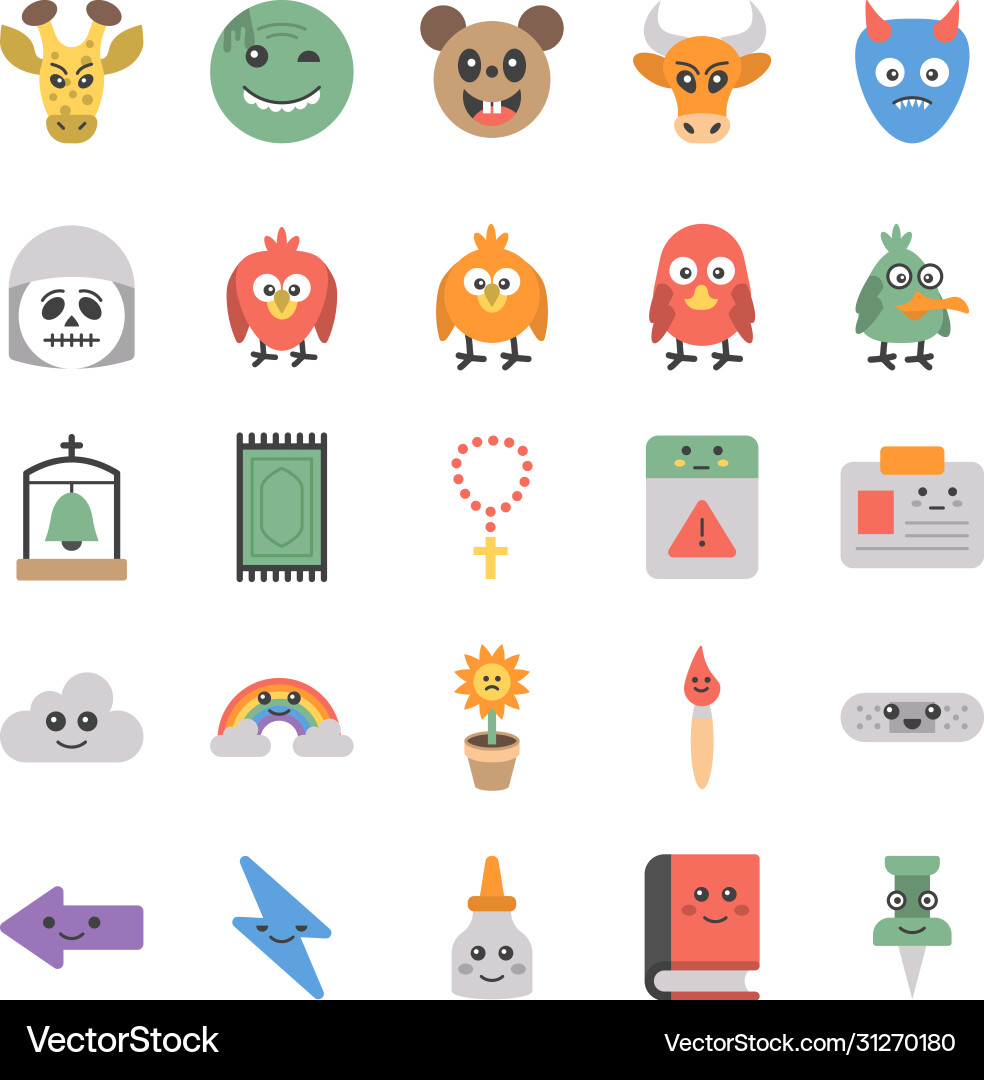 Emoticons icons pack Royalty Free Vector Image