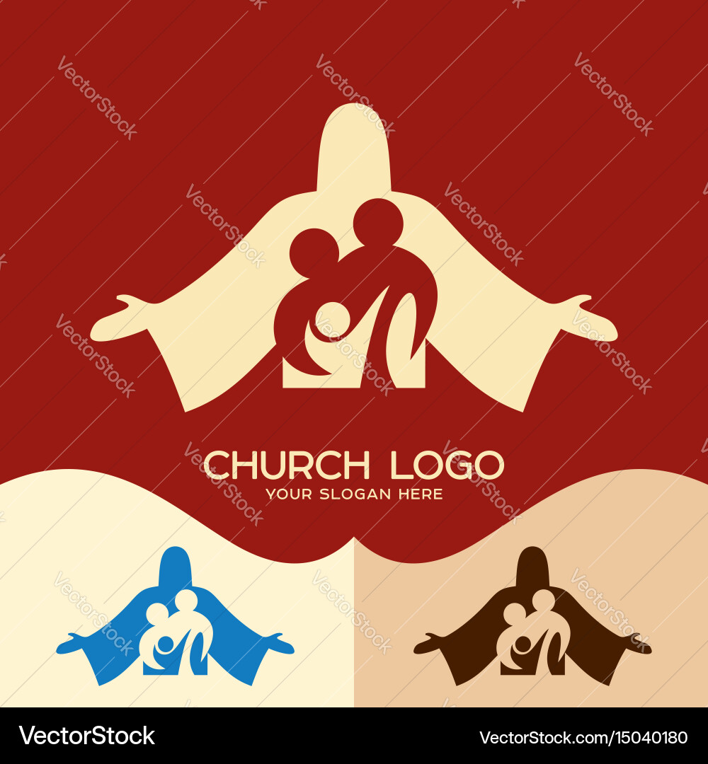 Family in christ jesus Royalty Free Vector Image