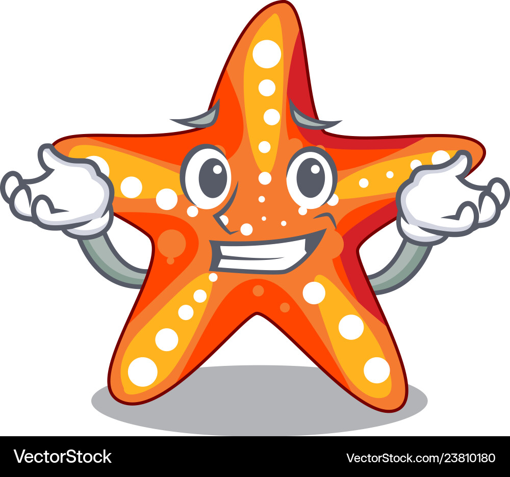 Grinning starfish in the cartoon shape funny Vector Image
