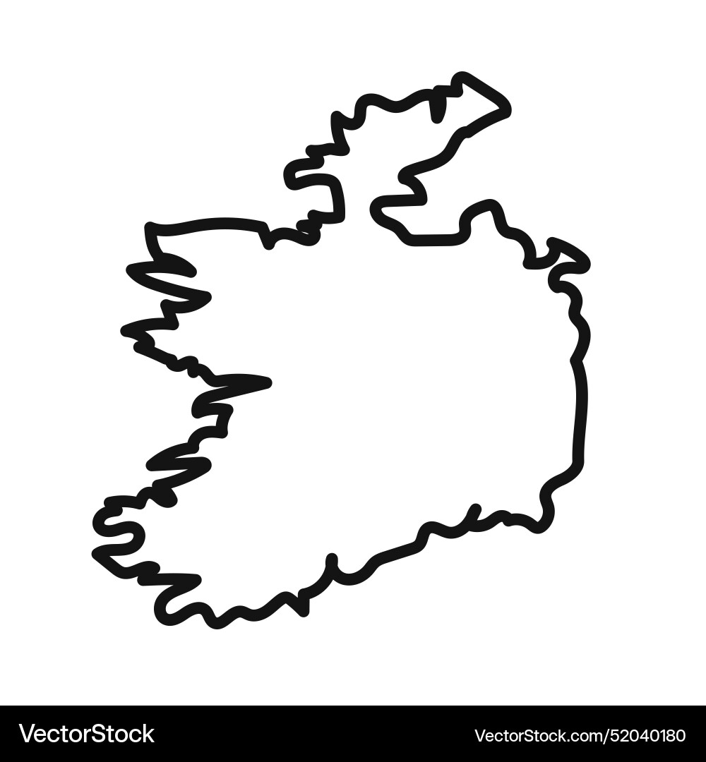 Ireland map icon black and white sign Royalty Free Vector